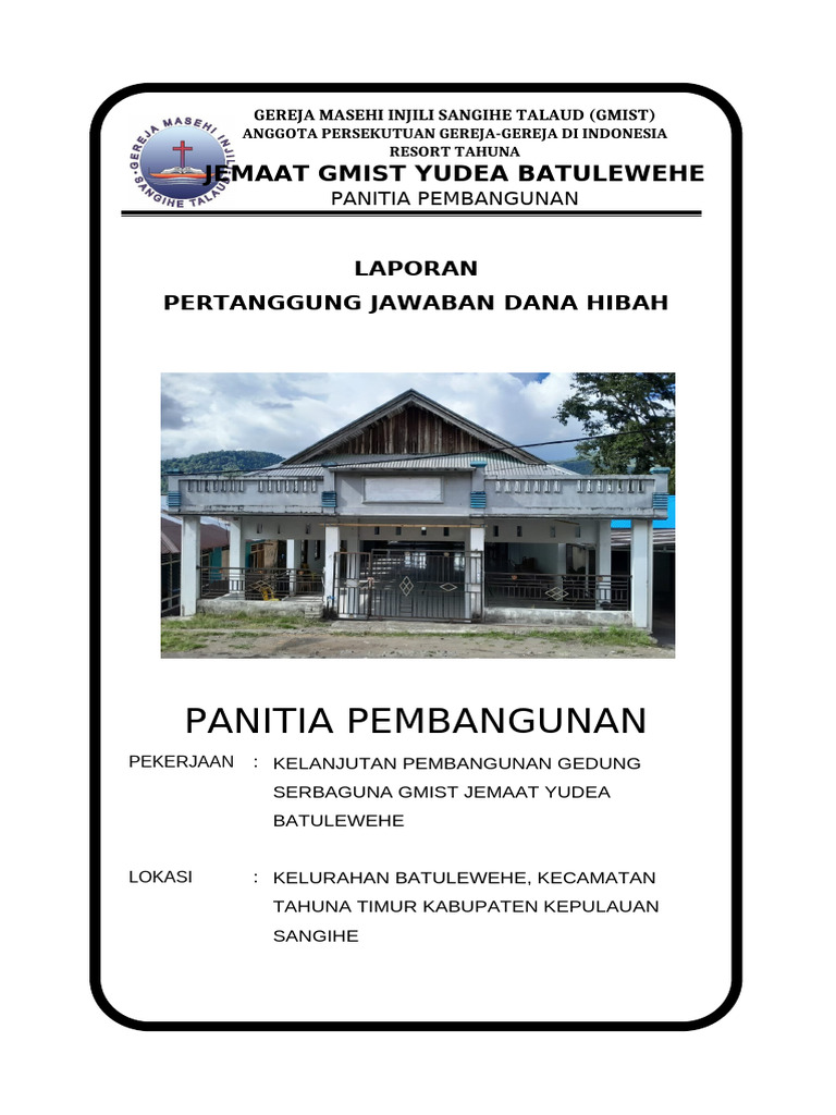 Laporan Pembangunan Gedung GMIST | PDF