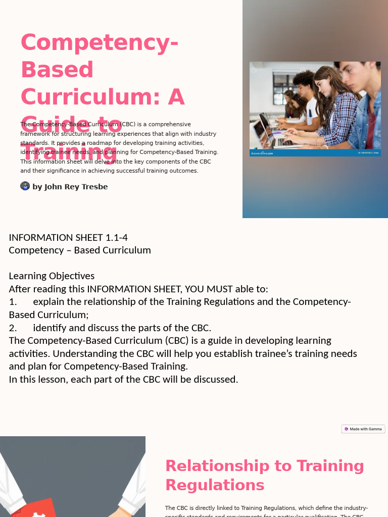 Competency Based Curriculum Topic 1 | PDF | Learning | Curriculum
