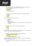 Donor's Tax Exercises and Concepts | PDF | Inheritance | Taxes