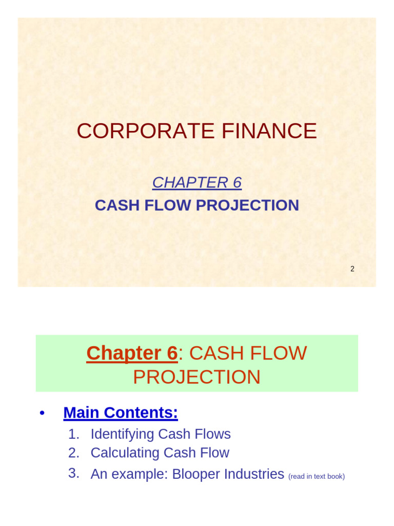 Cash Flow Projection Guide | PDF | Net Present Value | Working Capital