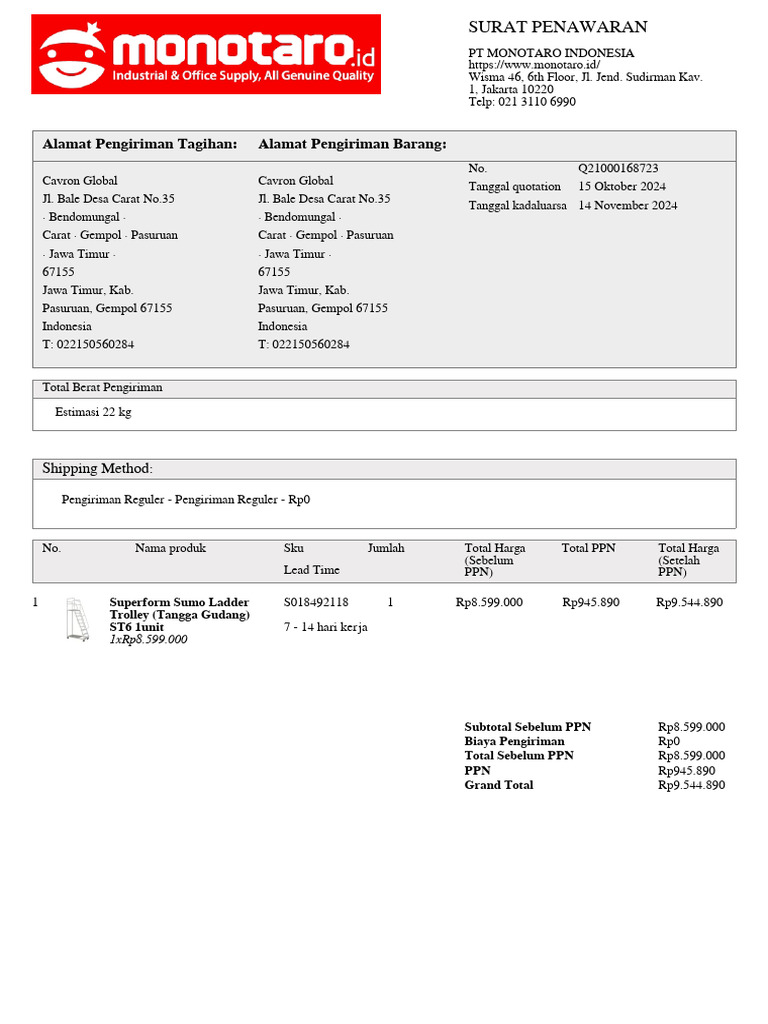Q21000168723-Monotaro Ladder Rolling ST6 | PDF