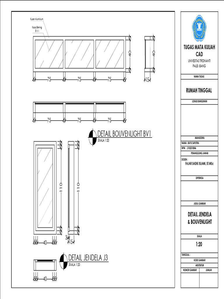 Detail Jendela dan Bouvenlight | PDF