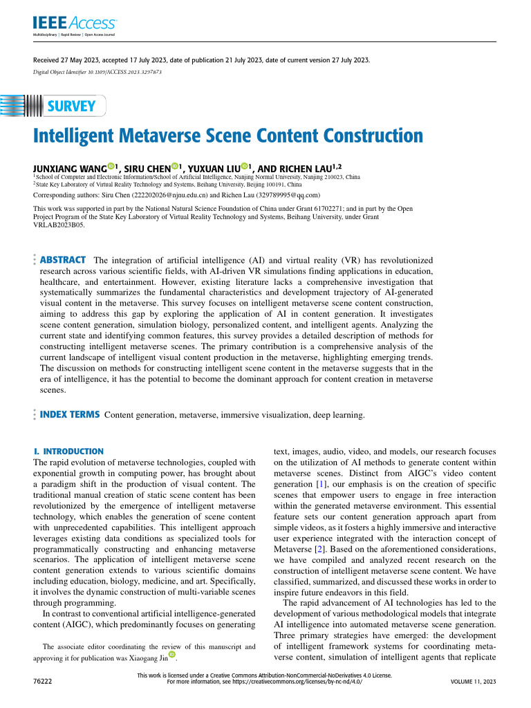 Intelligent Metaverse Scene Content Construction | PDF | Intelligence (AI) & Semantics ...