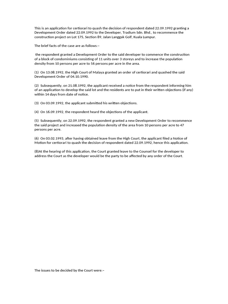 Zain Azahari Case Summary | PDF | Certiorari | Legal Procedure