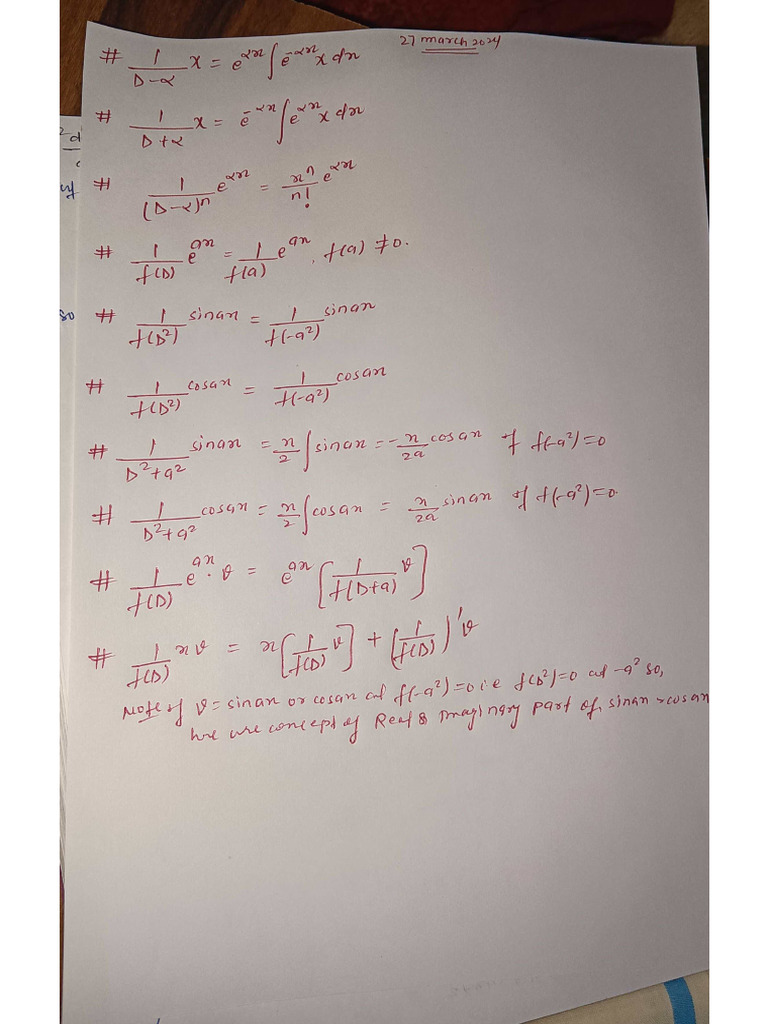 Ode Inverse Operator Formulas | PDF