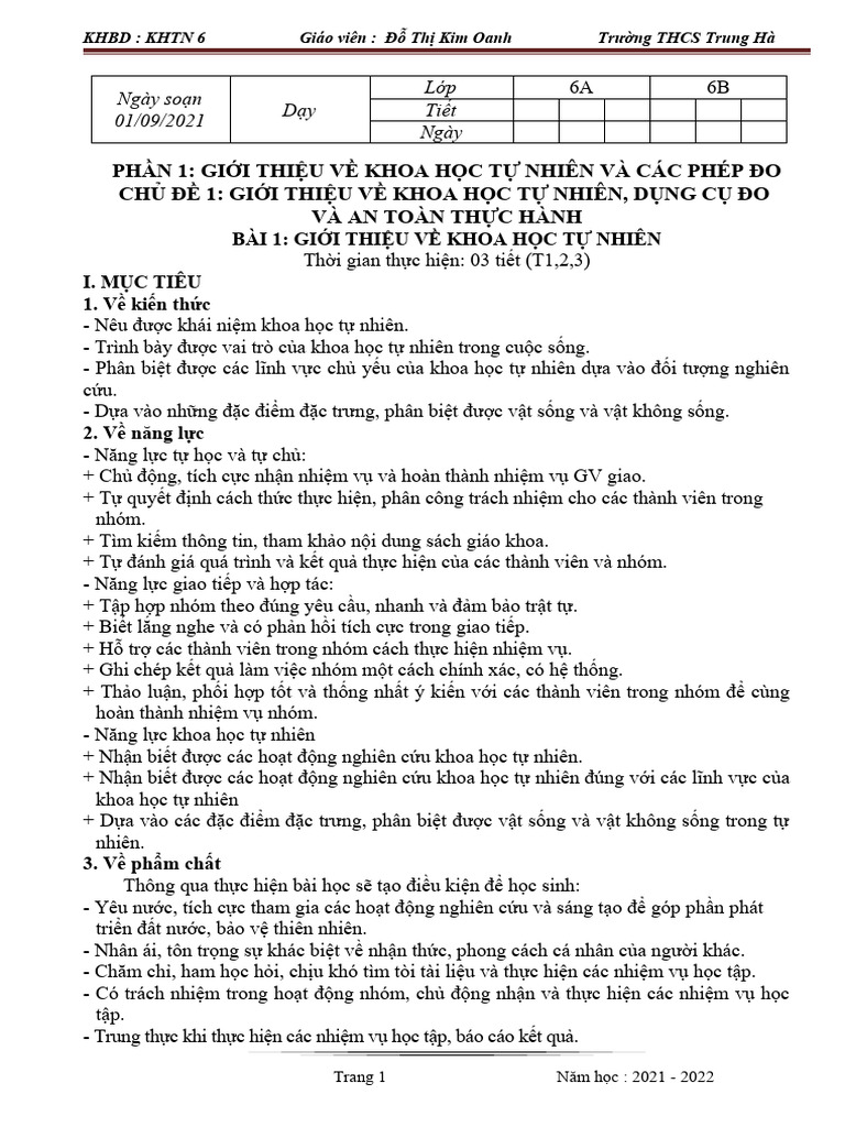 3. Khbd-hoá Học-khtn 6 (Cánh Diều) | PDF