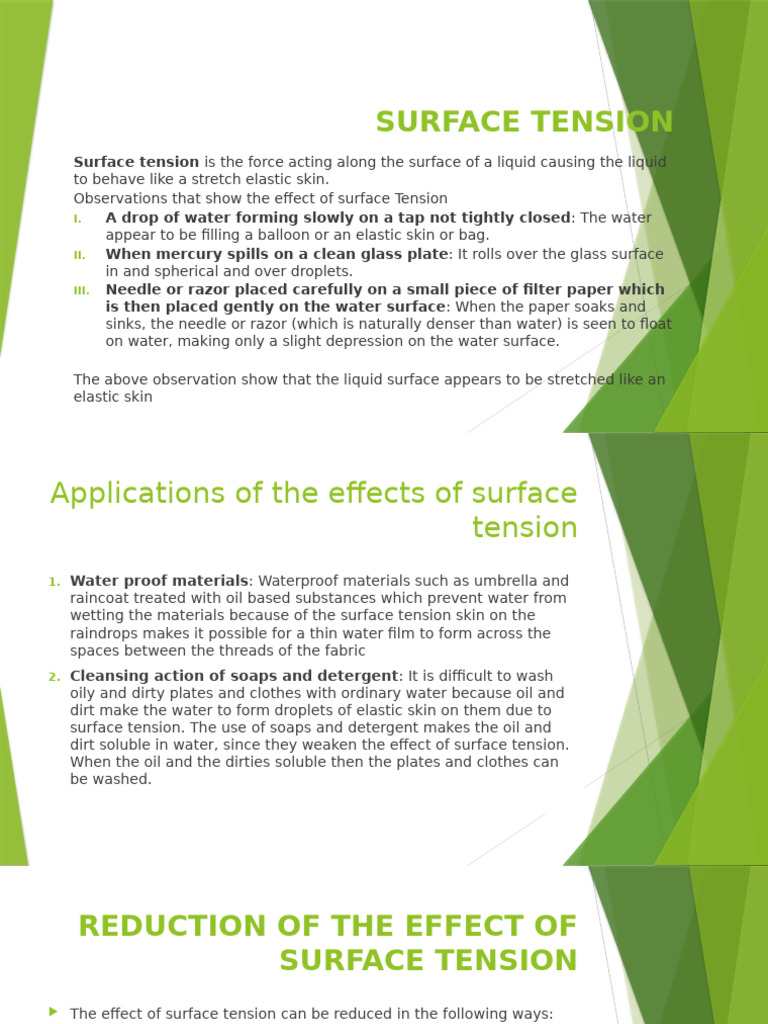Surface Tension Pdf Surface Tension Drop Liquid