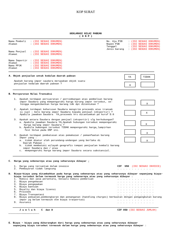 Form DNP | PDF | Pengelolaan Keuangan & Uang