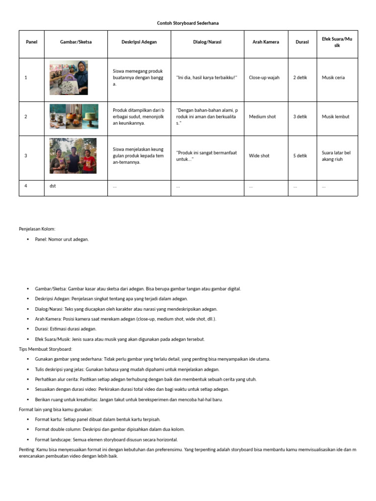 Contoh Storyboard | PDF
