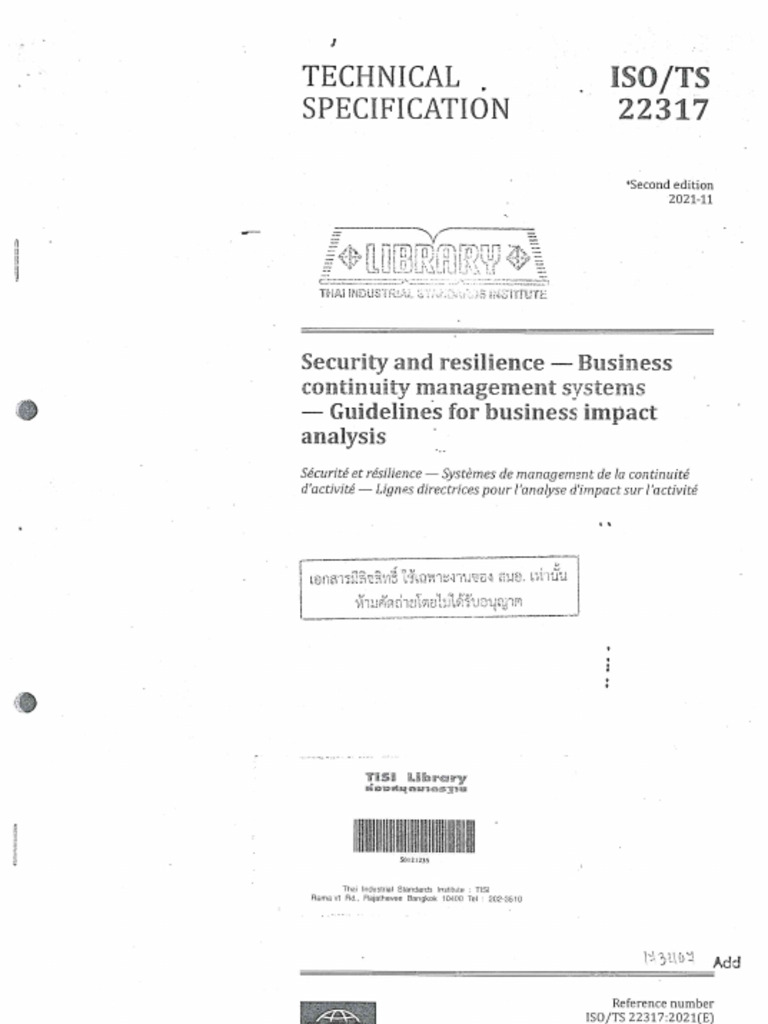ISO - 22317 - 2021 - Guide Line For BIA | PDF