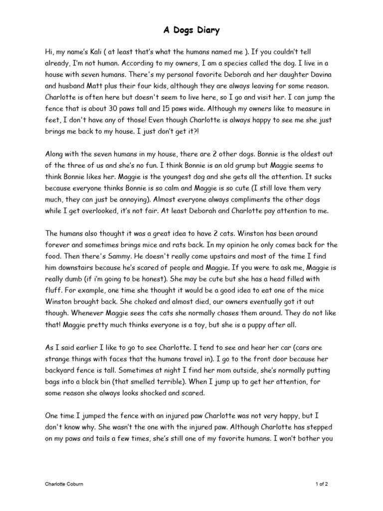 A Dogs Diary | PDF