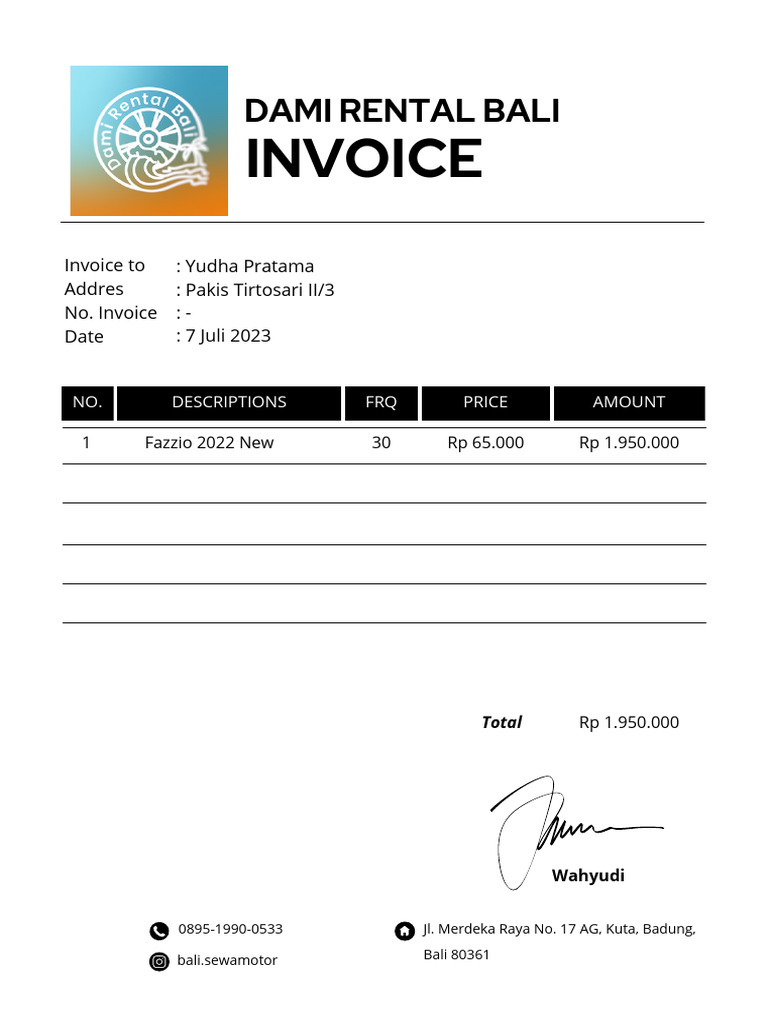 Invoice MR - Yudha P | PDF