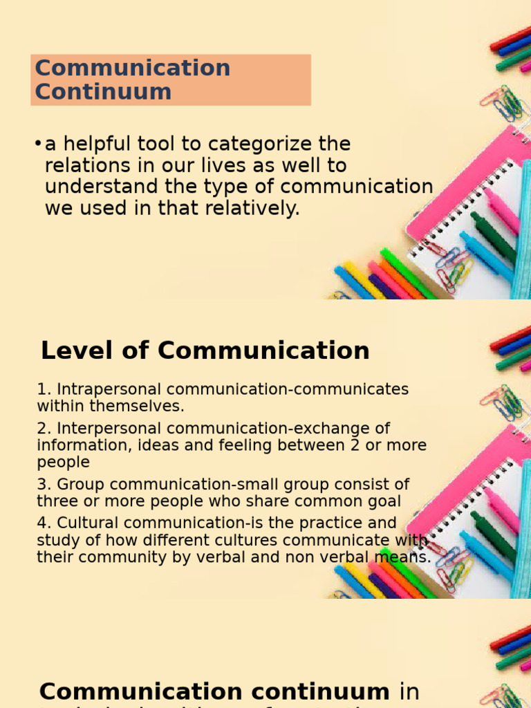 Communication Continuum | PDF | Communication | Jargon
