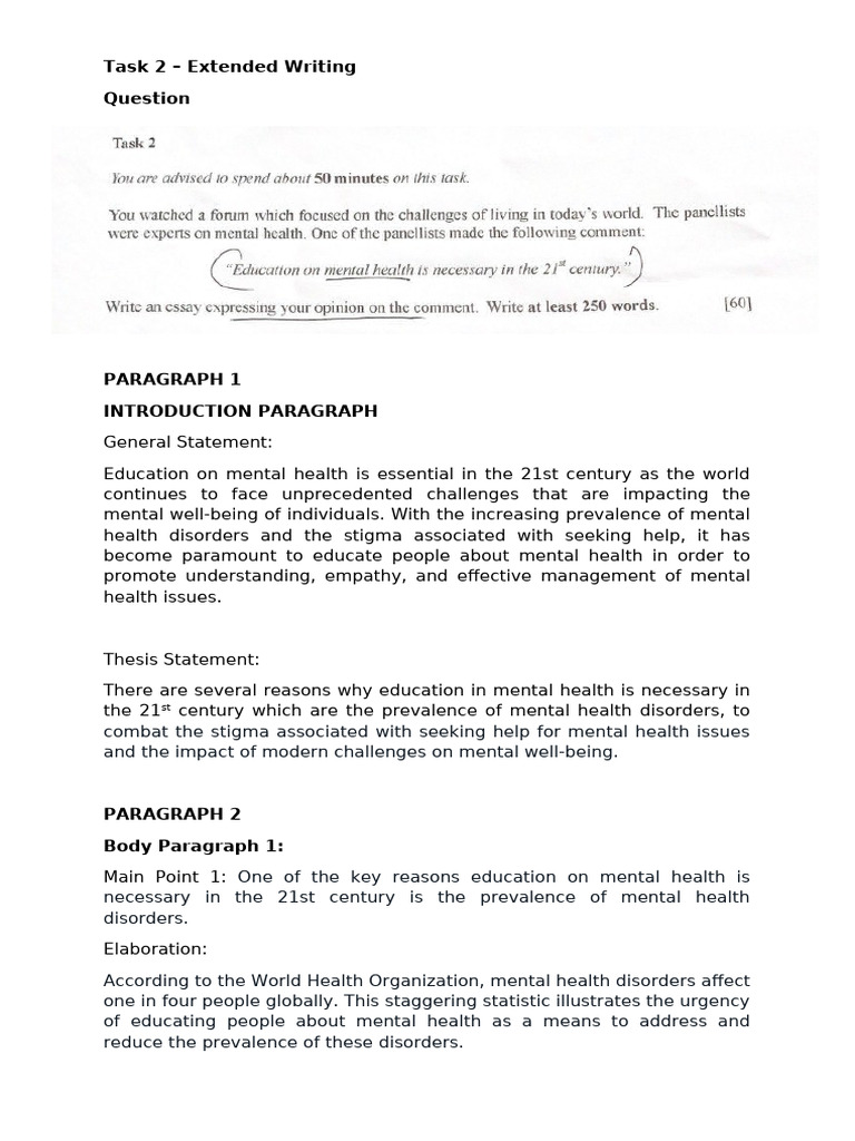 Muet Writing Sesi 1 - 2024 - Outline | PDF | Mental Health | Mental ...