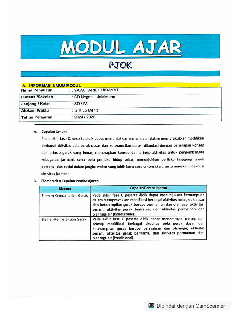 Modul Ajar PJOK | PDF