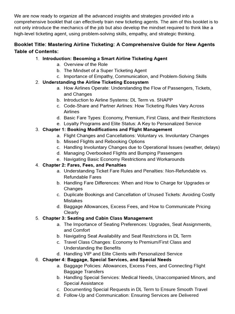 Mastering Airline Ticketing - A Comprehensive Guide For New Agents ...