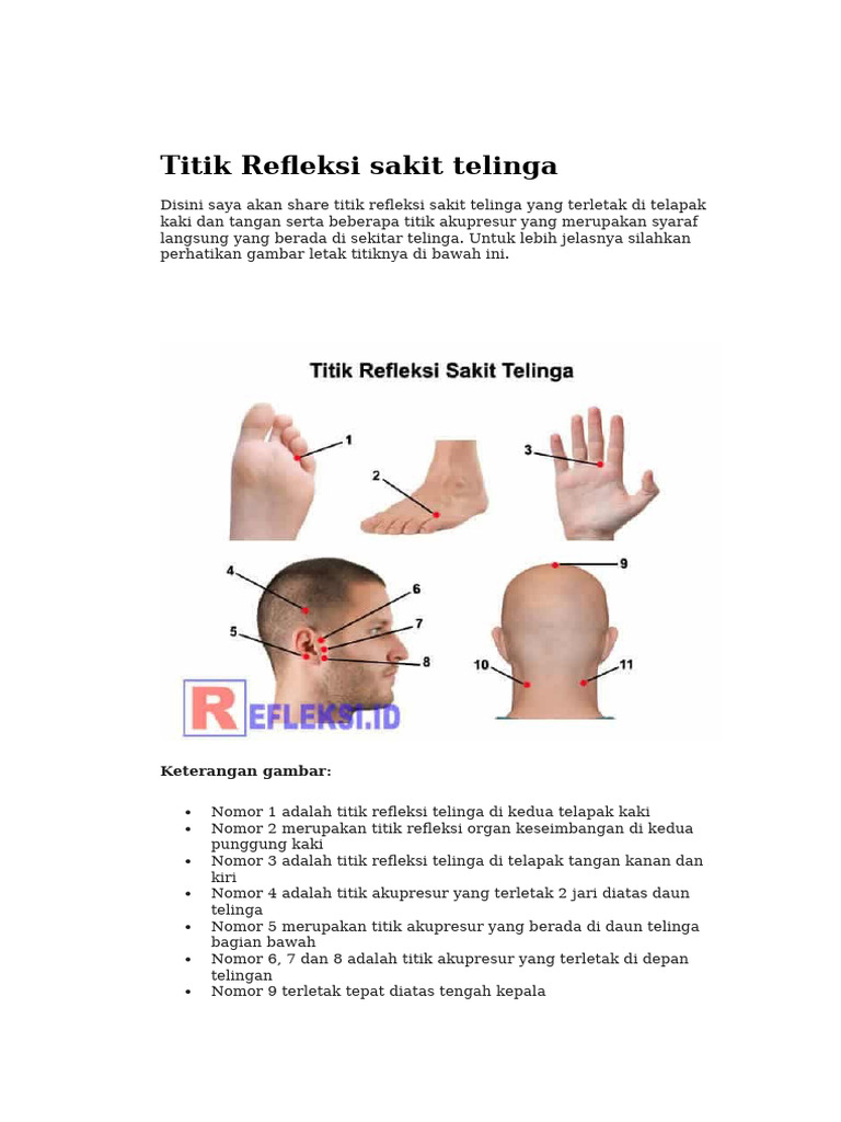 Titik Refleksi untuk Sakit Telinga | PDF
