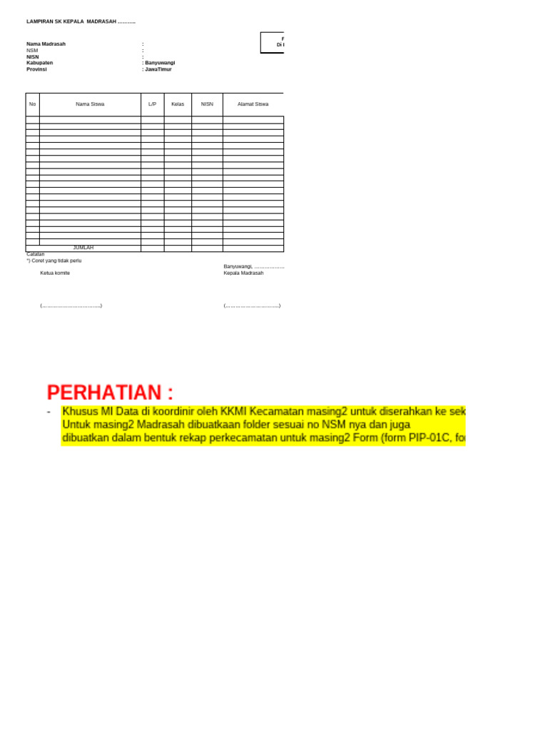 form-bsm-periode-REVISI 2017 | PDF