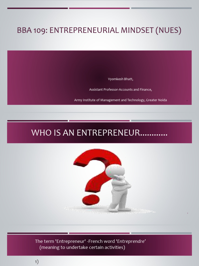Entrepreneurial Mindset Introduction | PDF | Entrepreneurship | Economies