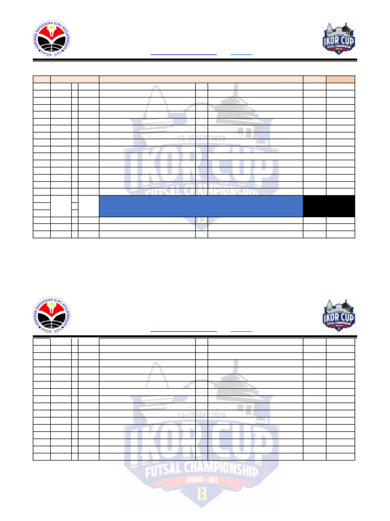 Jadwal IKOR CUP 2024 | PDF