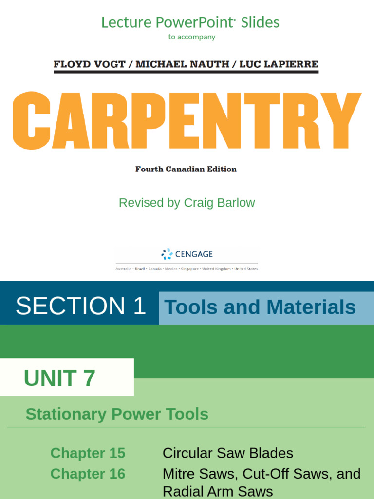 C17 PPT Carpentry4Ce | PDF | Cutting | Woodworking