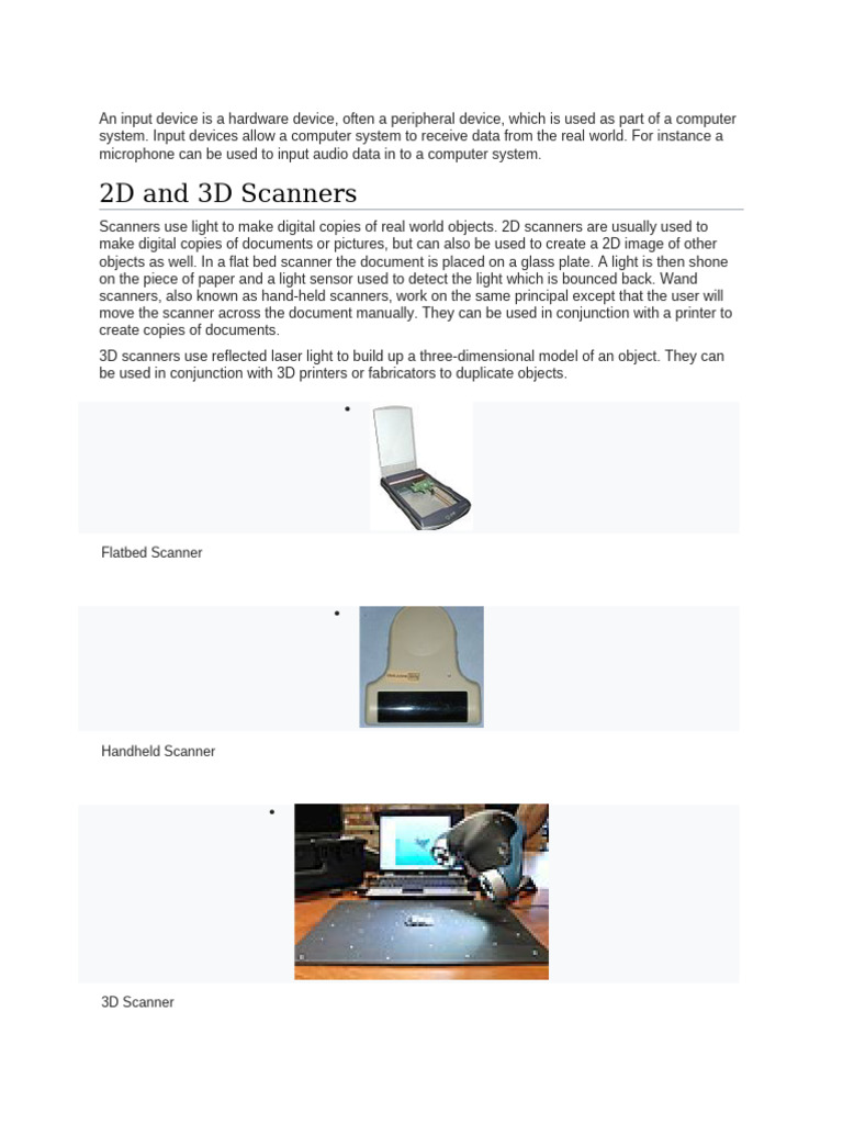 input_devices | PDF | Touchscreen | Microphone