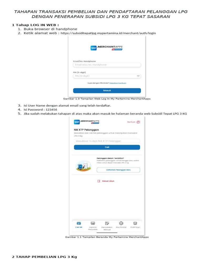 Panduan Login dan Pendaftaran LPG 3 Kg | PDF | Bisnis | Teknologi ...