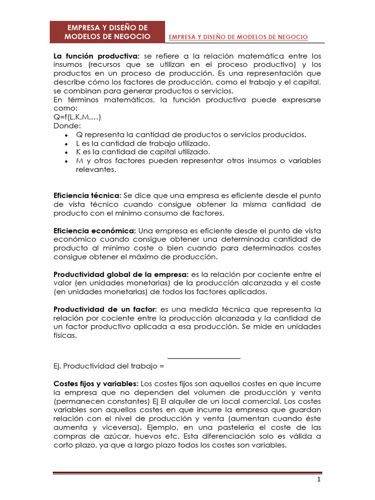 Conceptos Tema 3 | PDF | Costo | Business