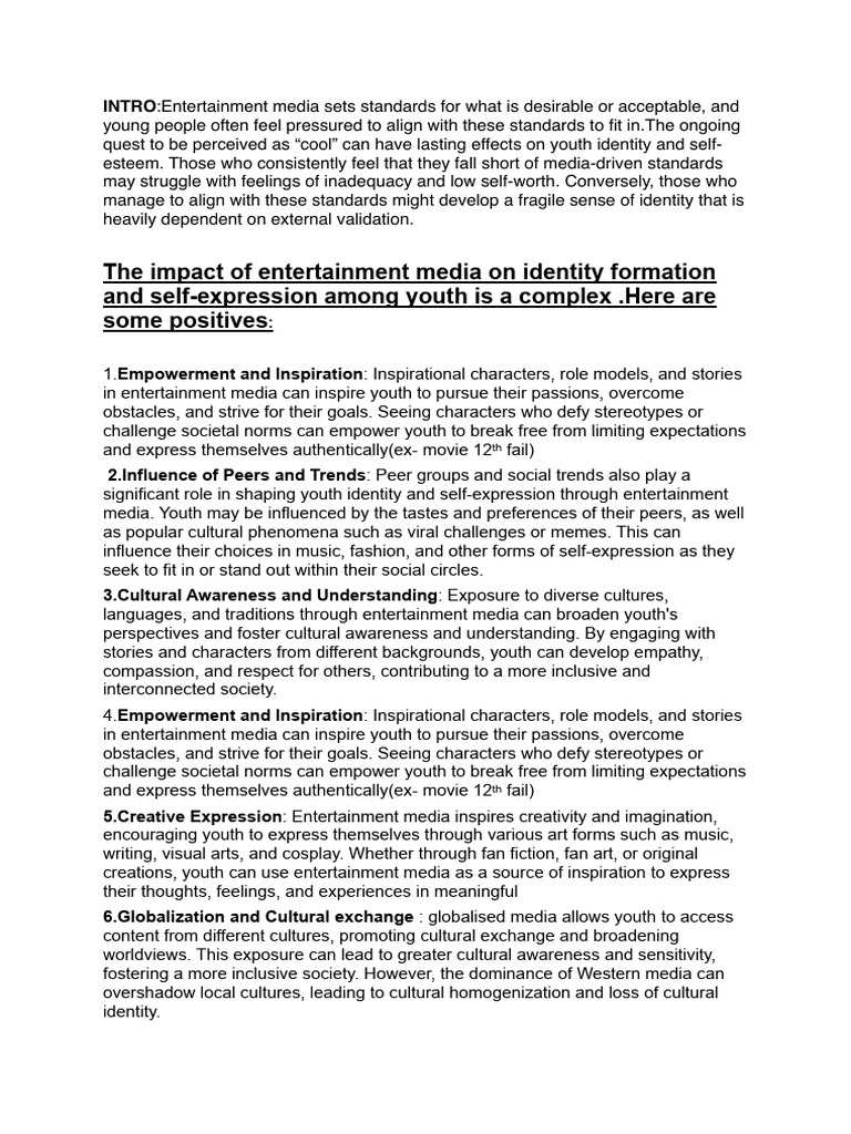 Impact of Media on Youth Identity | PDF | Identity (Social Science ...