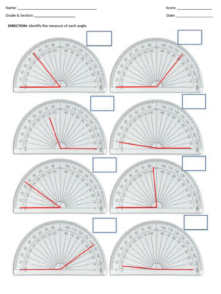 Practice On Protractor | PDF | Technology & Engineering