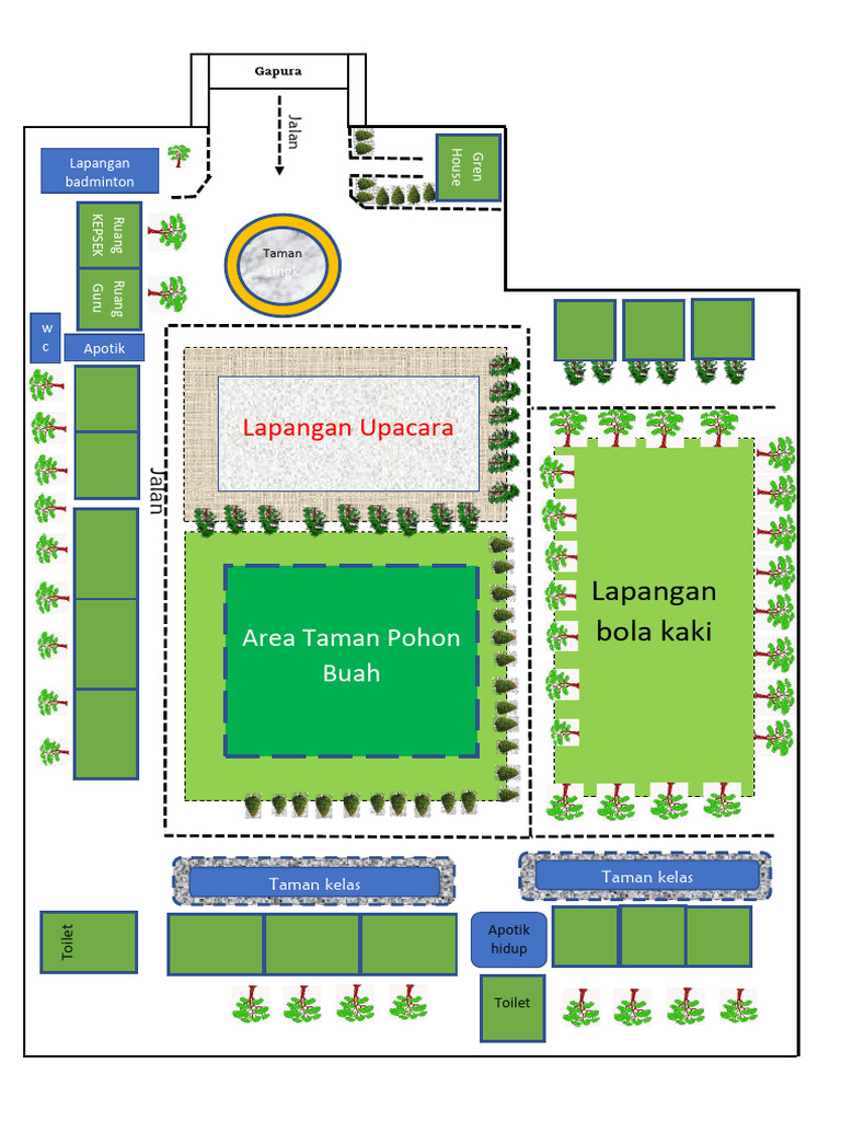 1.2 Rencana Denah Adiwiyata SDN 004 Bukit Damar | PDF