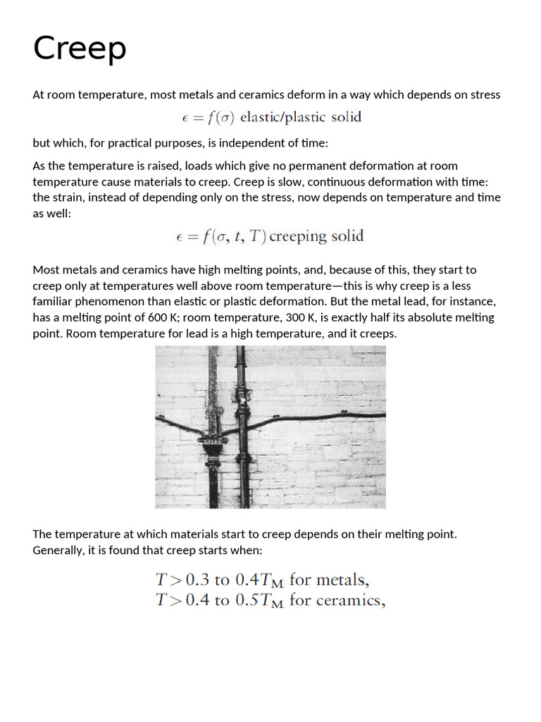 Creep | PDF | Creep (Deformation) | Dislocation