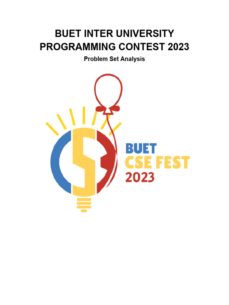 Editorial of BUET IUPC 2023 | PDF | Graph Theory | Theoretical Computer ...