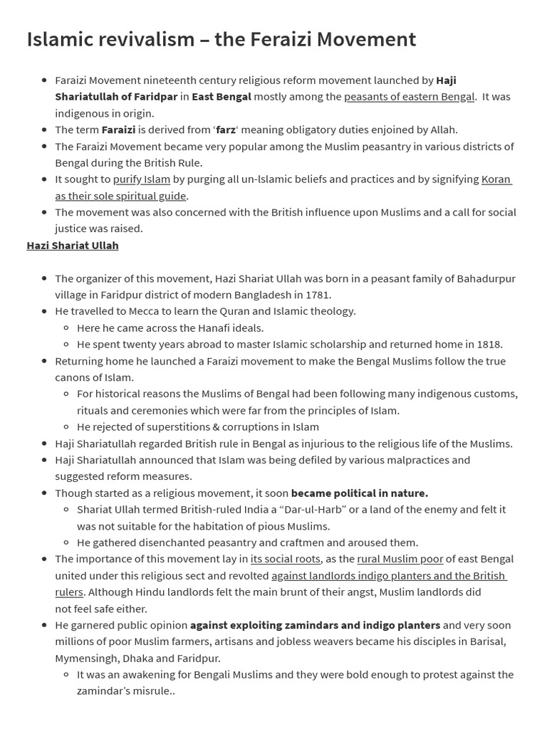 Faraizi Movement: Islamic Reform in Bengal | PDF | Abrahamic Religions ...