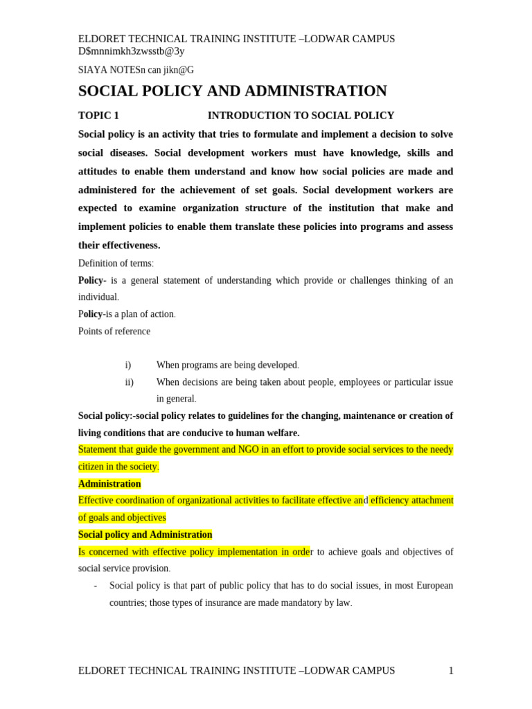Introduction to Social Policy Concepts | PDF | Policy | Policy Analysis