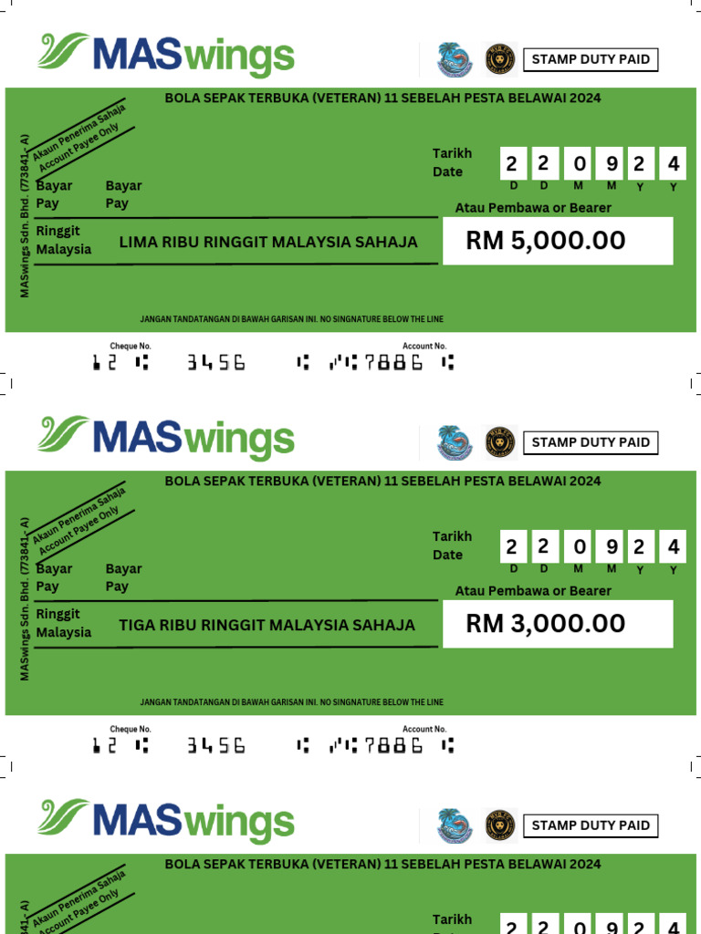 Mock Cheque Maswing | PDF