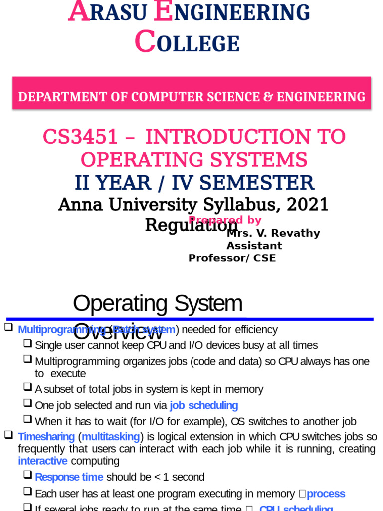 1.4 OS Overview | PDF | Operating System | Information Technology