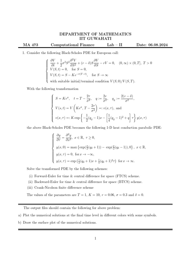 MA473 Lab2 | PDF | Mathematical Physics | Mathematical Objects