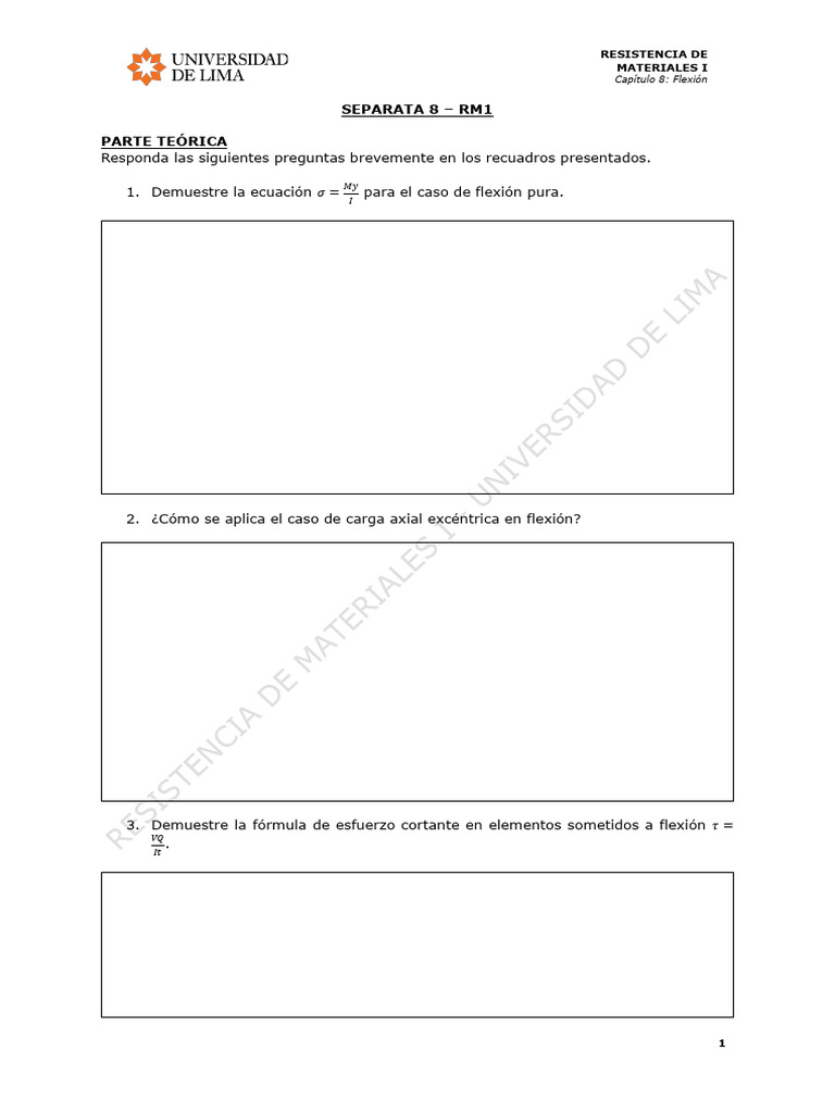 Separata 8 - RM1 | PDF | Viga (Estructura) | Doblar