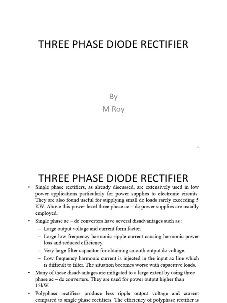 Pe-Lec-4 - Three Phase Diode Rectifier | PDF | Rectifier | Power ...