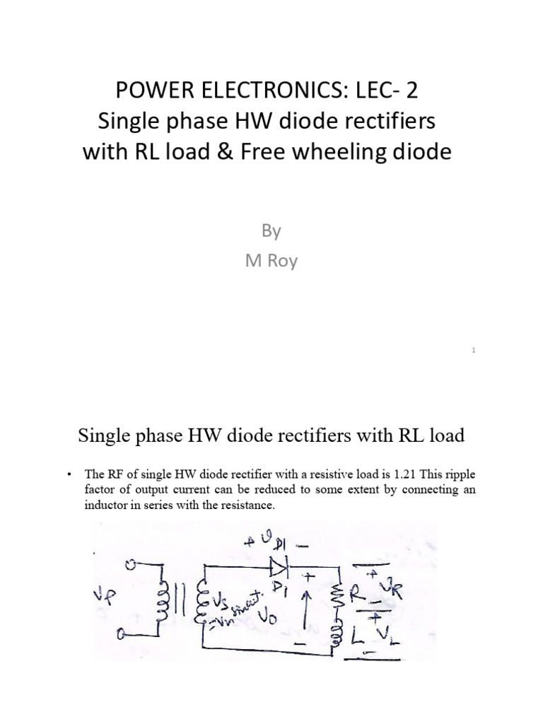Single Phase Diode Rectifiers with RL Load | PDF | Rectifier | Diode