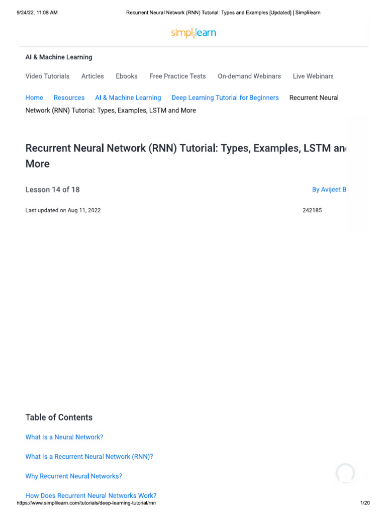 RNN - Recurrent Neural Networks | PDF