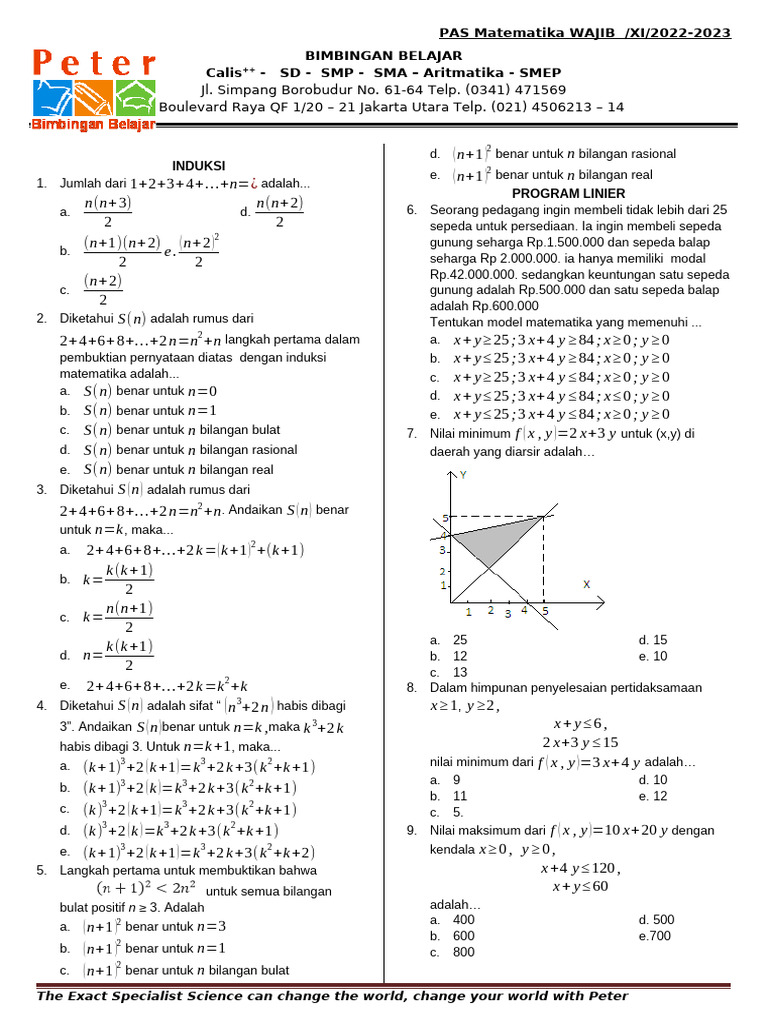 Latihan PAS XI Wajib N9 | PDF | Metode & Bahan Ajar