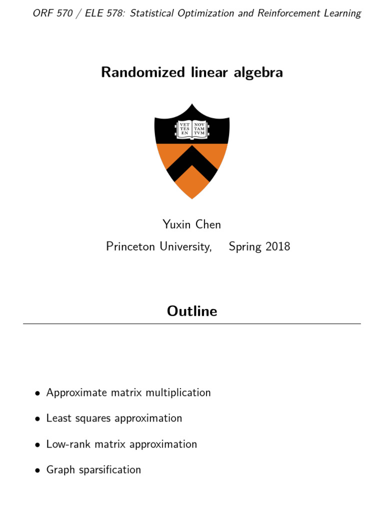 Randomized Linear Algebra Techniques | PDF | Matrix (Mathematics ...