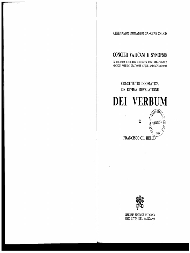 Francisco Gil Hellín - Sinopsis de La Dei Verbum | PDF