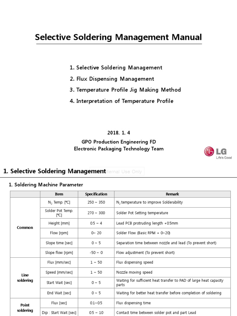 Selective Soldering Training Manual | PDF | Soldering | Printed Circuit ...