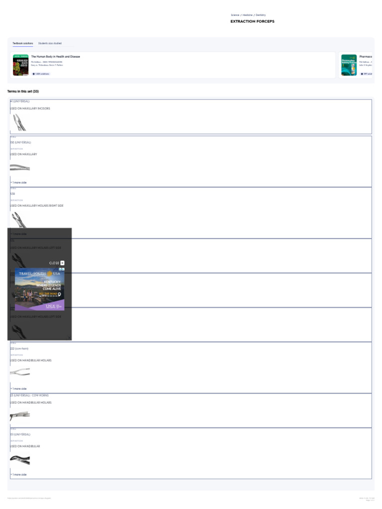 Extraction Forceps Diagram - Quizlet | PDF | Dentistry Branches | Mouth