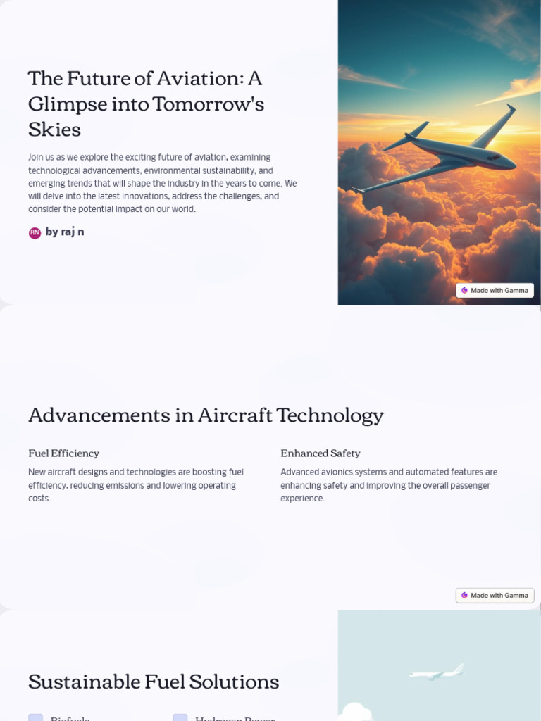 The Future of Aviation A Glimpse Into Tomorrows Skies | PDF | Aviation | Sustainability