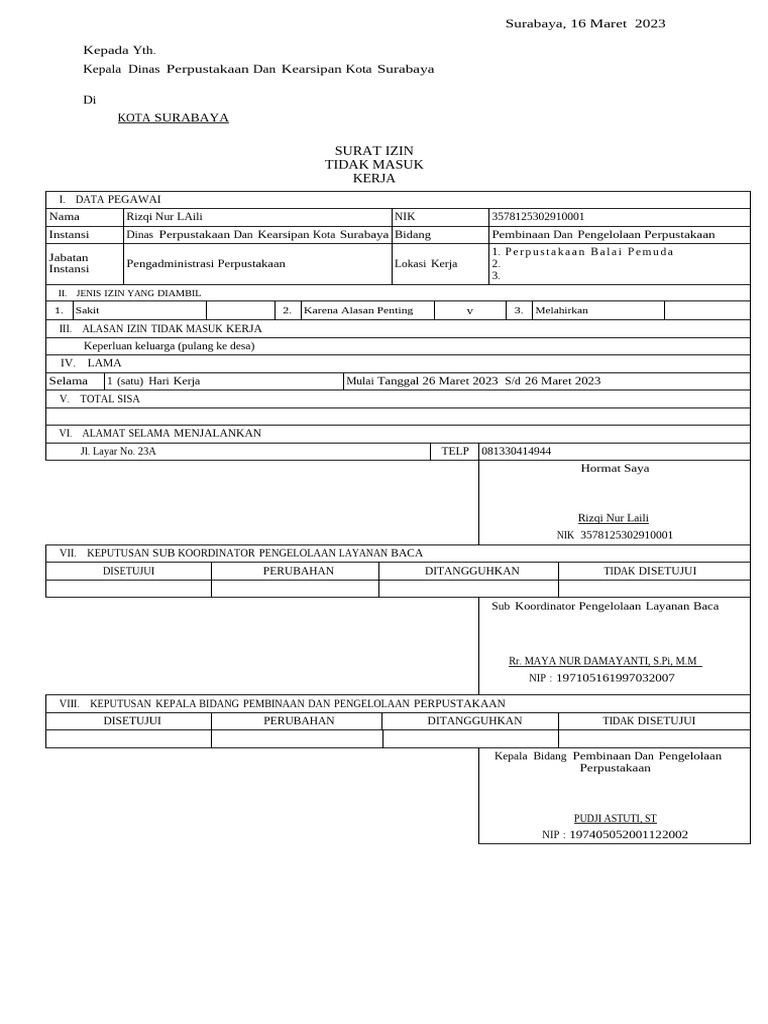 (New) Form Izin 2022 | PDF