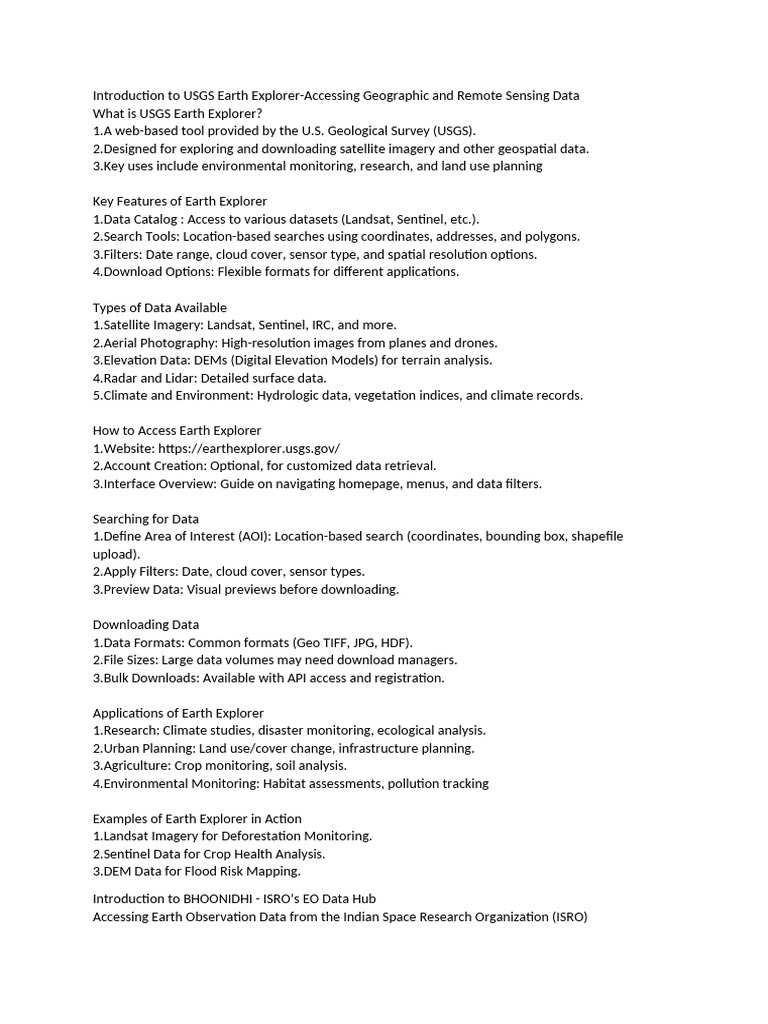 Introduction To USGS Earth Explorer | PDF | Satellite Imagery ...